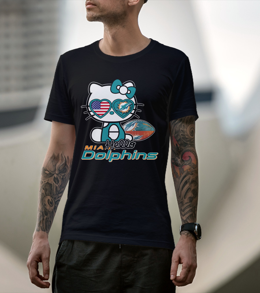 MIA Hello Dolphins Kitty USA T-Shirt