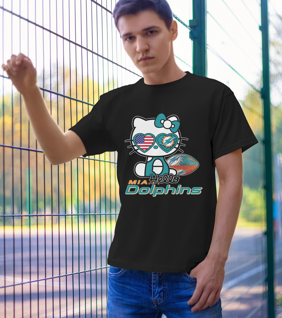 MIA Hello Dolphins Kitty USA T-Shirt