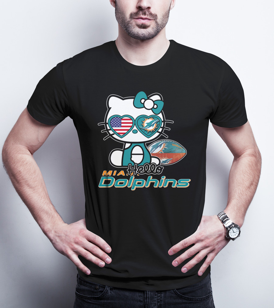 MIA Hello Dolphins Kitty USA T-Shirt