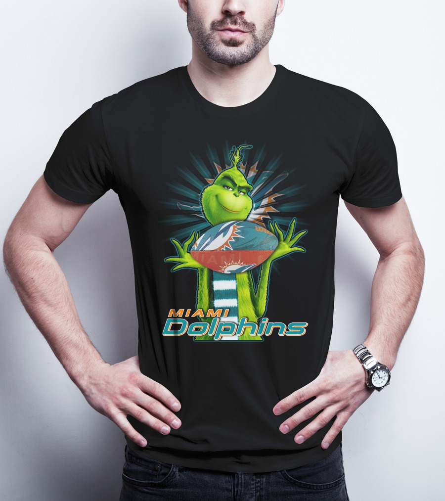 Miami Dolphins Grinch Football Fan T-Shirt