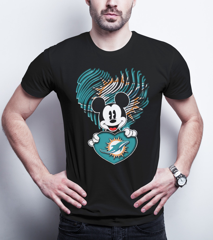 Mick Miami Dolphins Heart T-Shirt