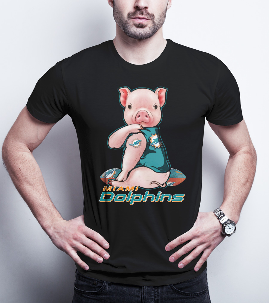 Miami Dolphins Pig Football Fan T-Shirt