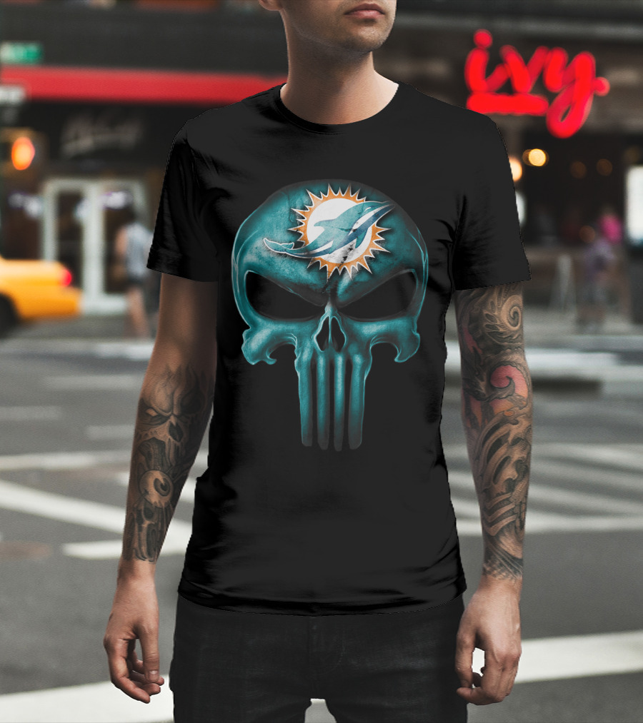 Miami Dolphins Skull T-Shirt