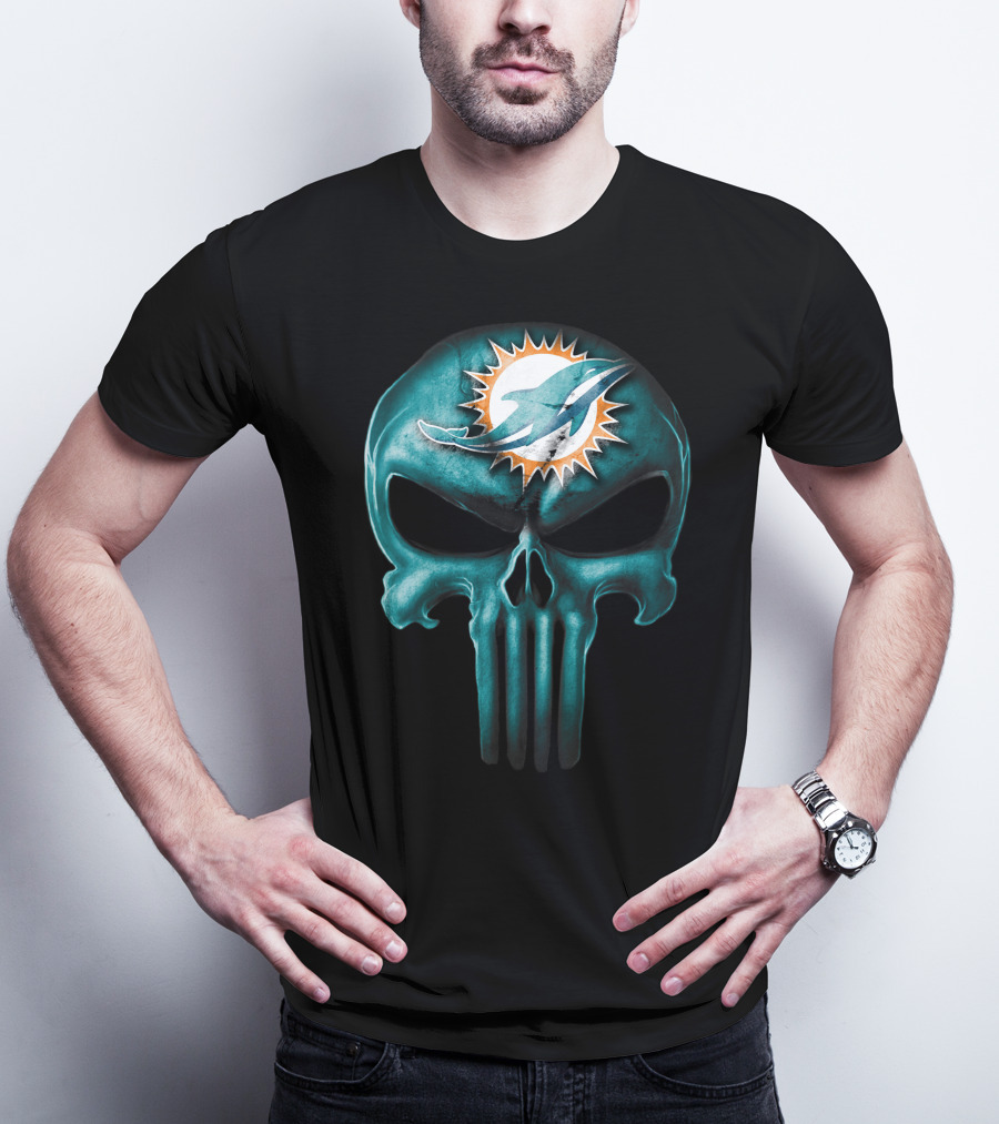 Miami Dolphins Skull T-Shirt