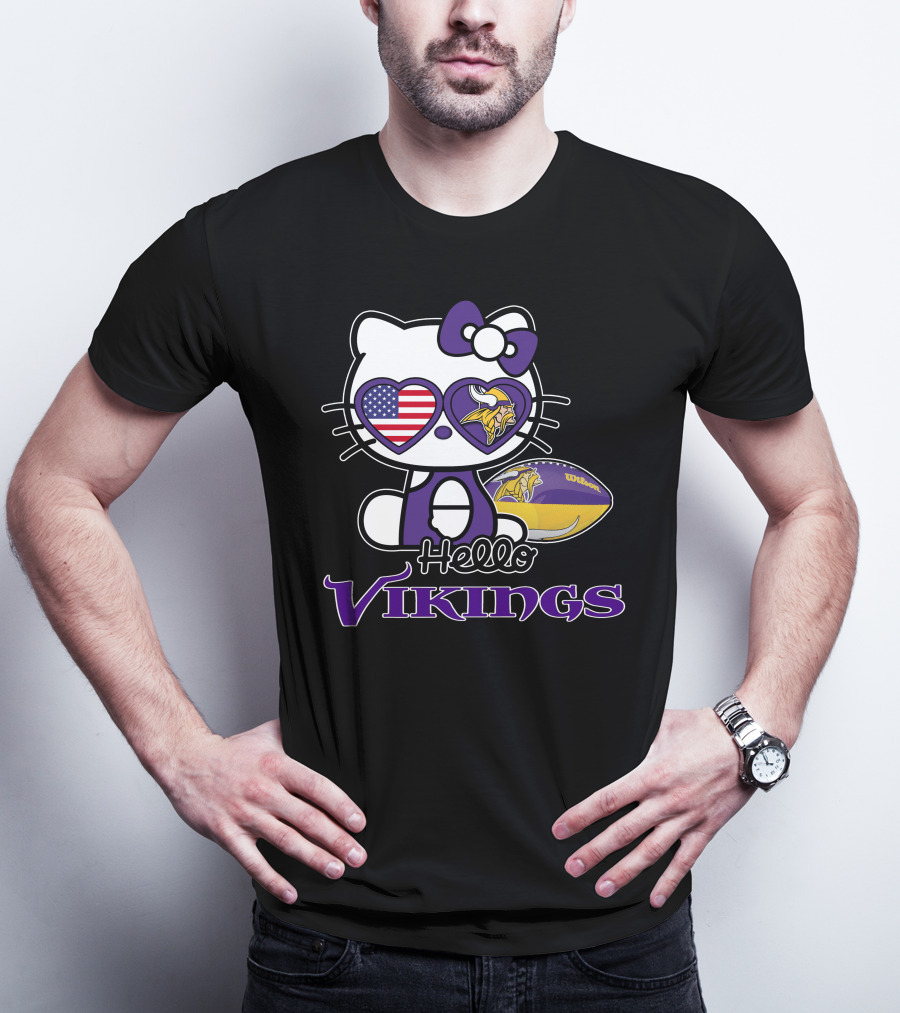 Hello Kitty Minnesota Vikings Football Fan T-Shirt