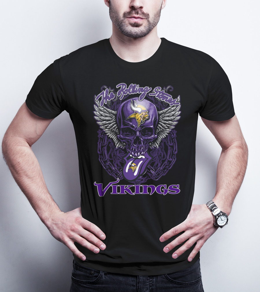 The Rolling Stones Vikings Skull With Wings And Tongue T-Shirt