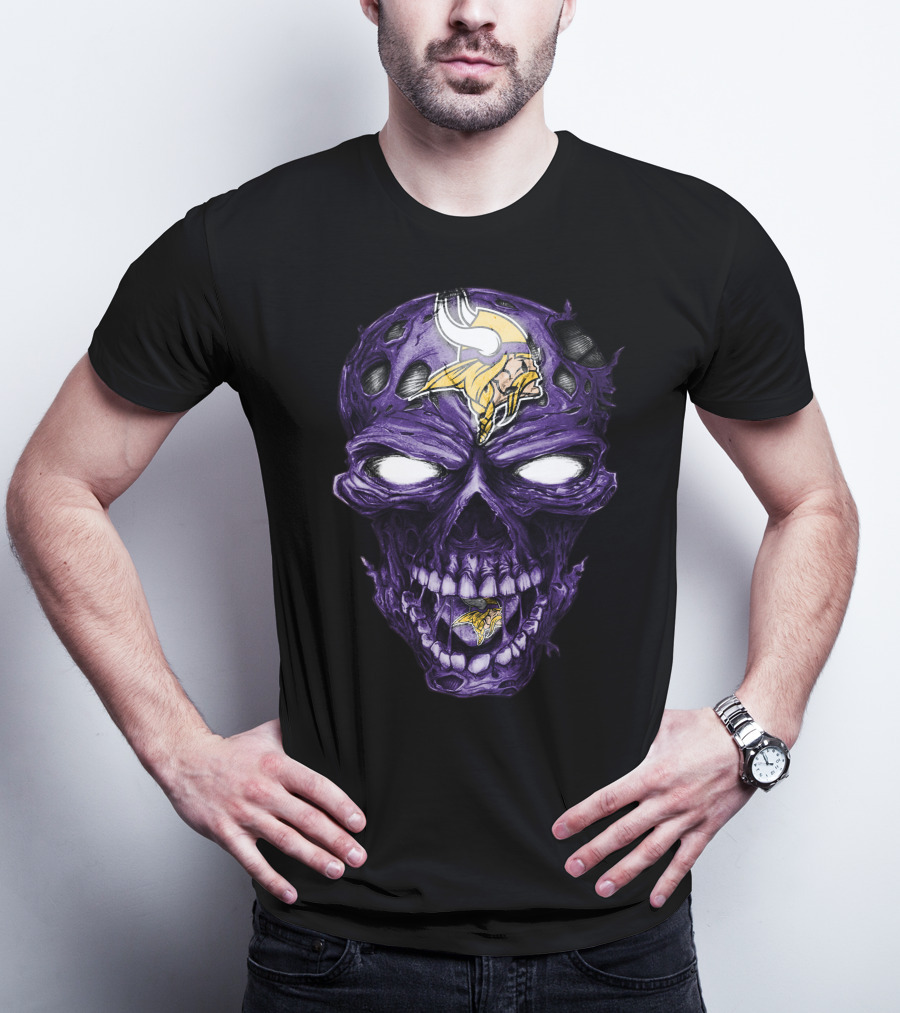 Minnesota Vikings Skull Purple T-Shirt