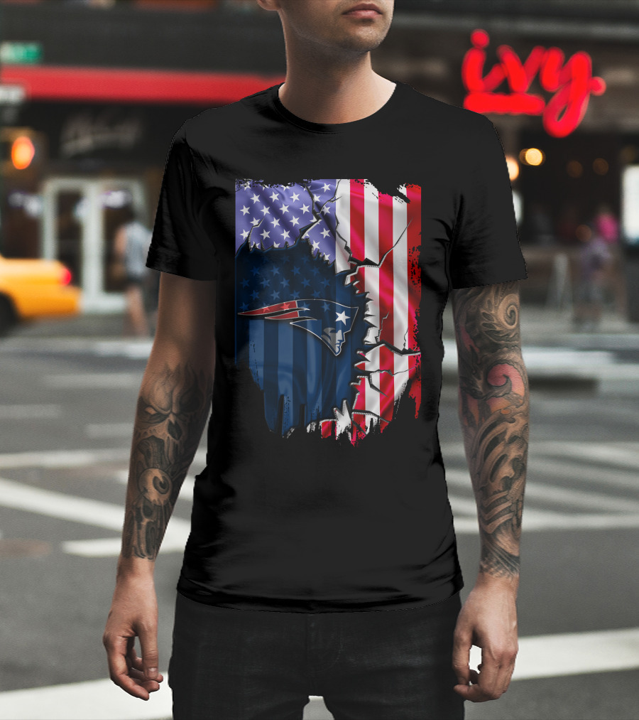 New England Patriots American Flag T-Shirt