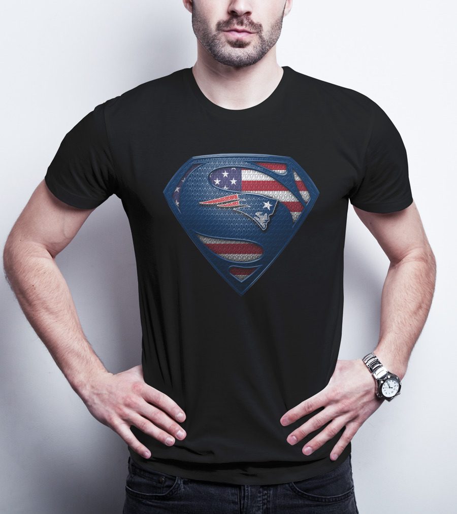New England Patriots Superman Shield Stars And Stripes T-Shirt
