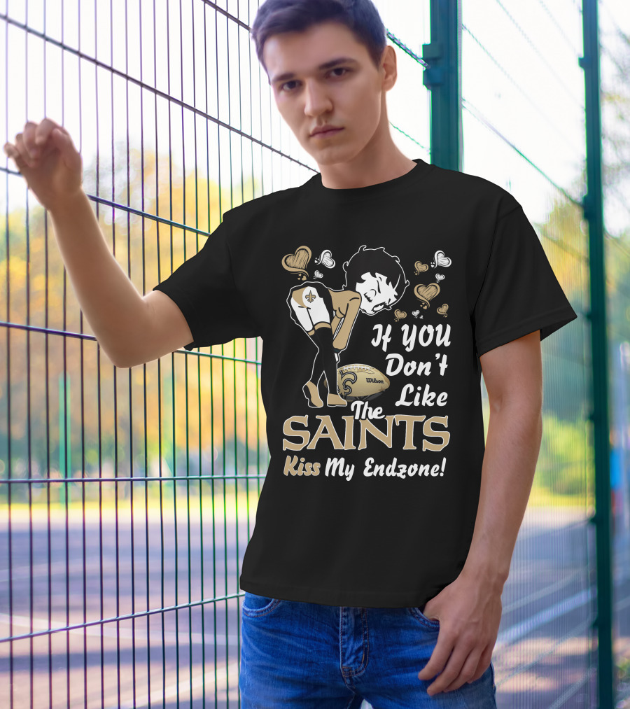 Betty Boop If You Don't Like The Saints Kiss My Endzone T-Shirt