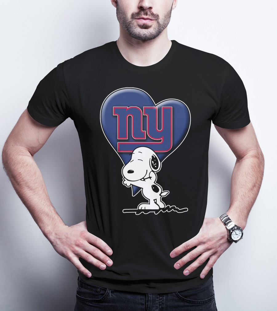 Snoopy Heart Ny New York Giants T-Shirt