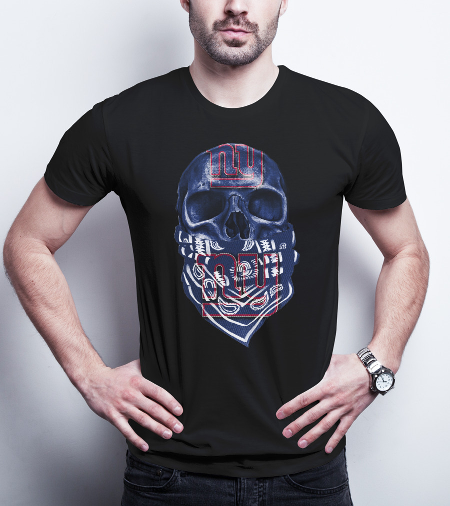 Skull Ny Giants Bandana T-Shirt