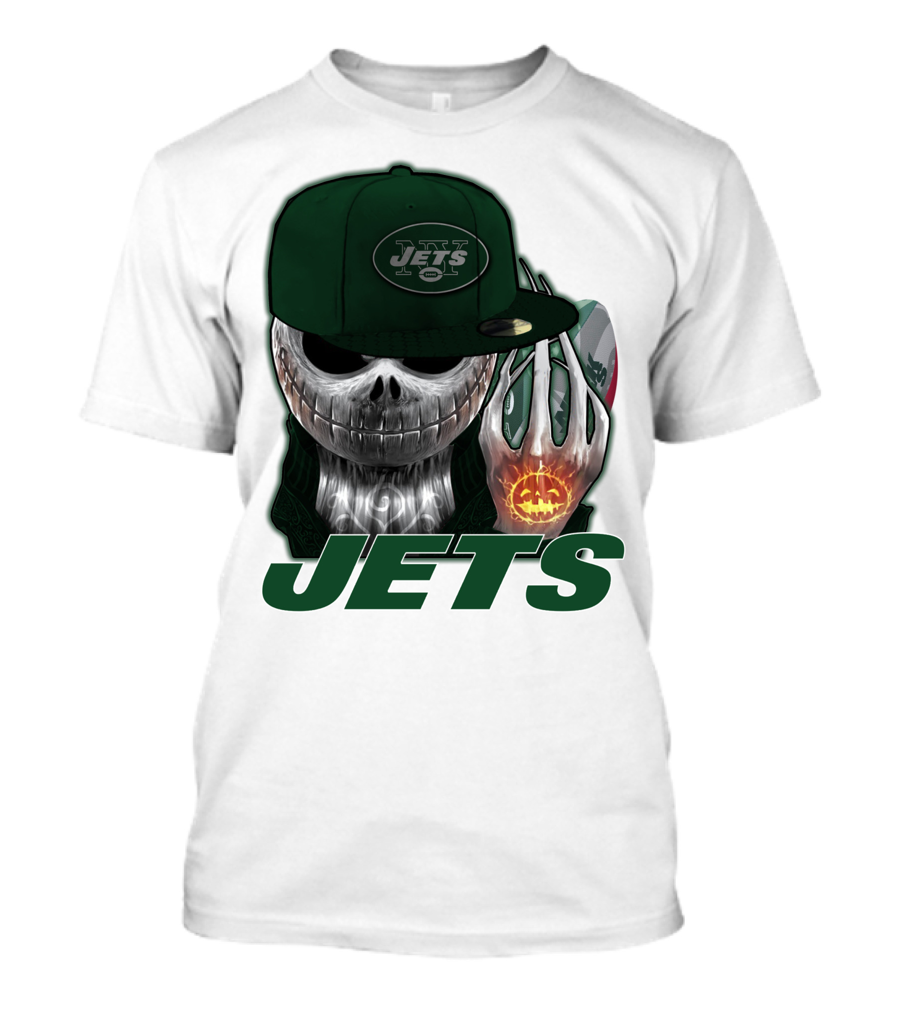 Jets Jackskull Halloween Football Fanatic T-Shirt