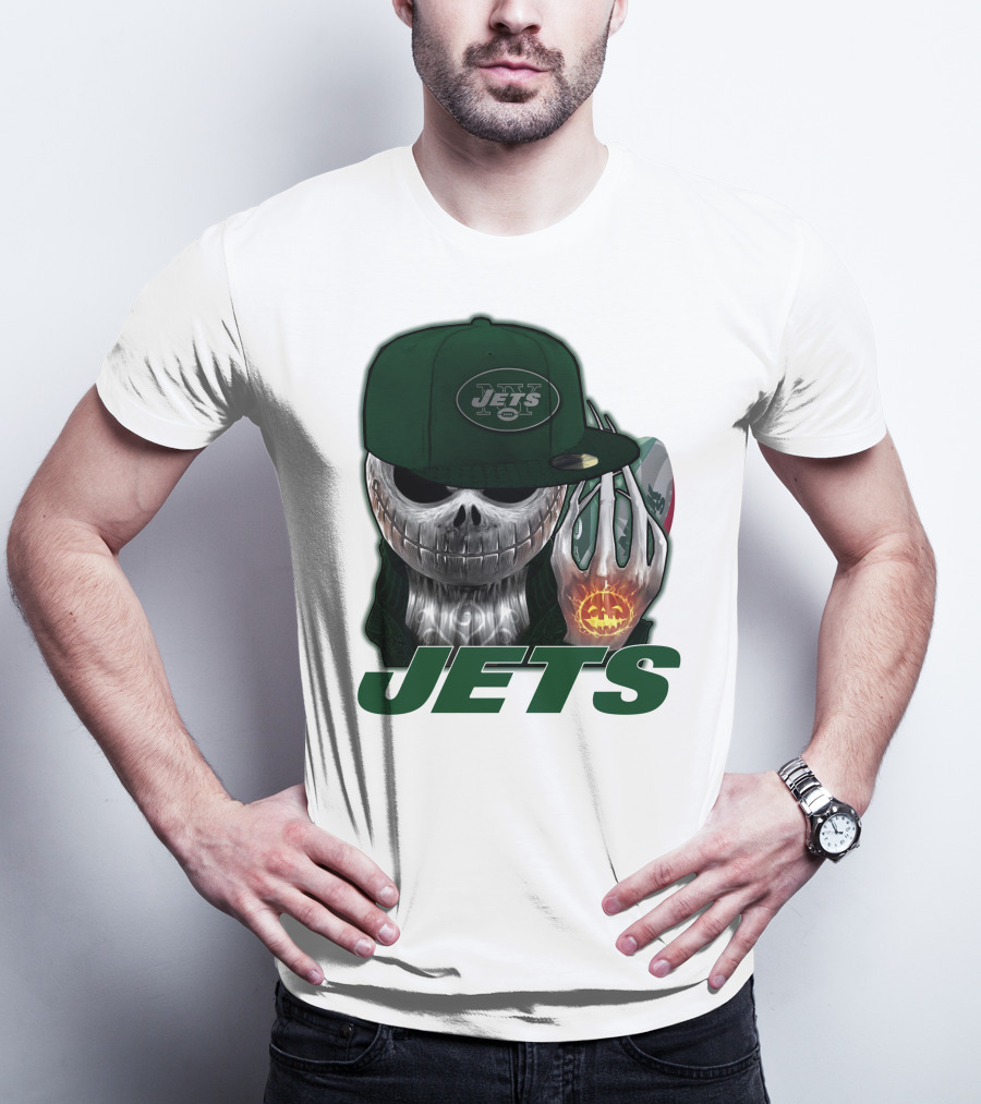 Jets Jackskull Halloween Football Fanatic T-Shirt
