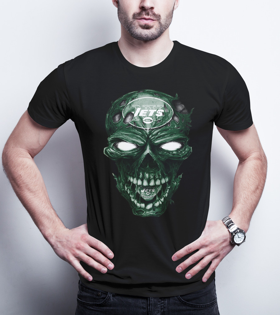 Skull V2 Jets New York NFL T-Shirt