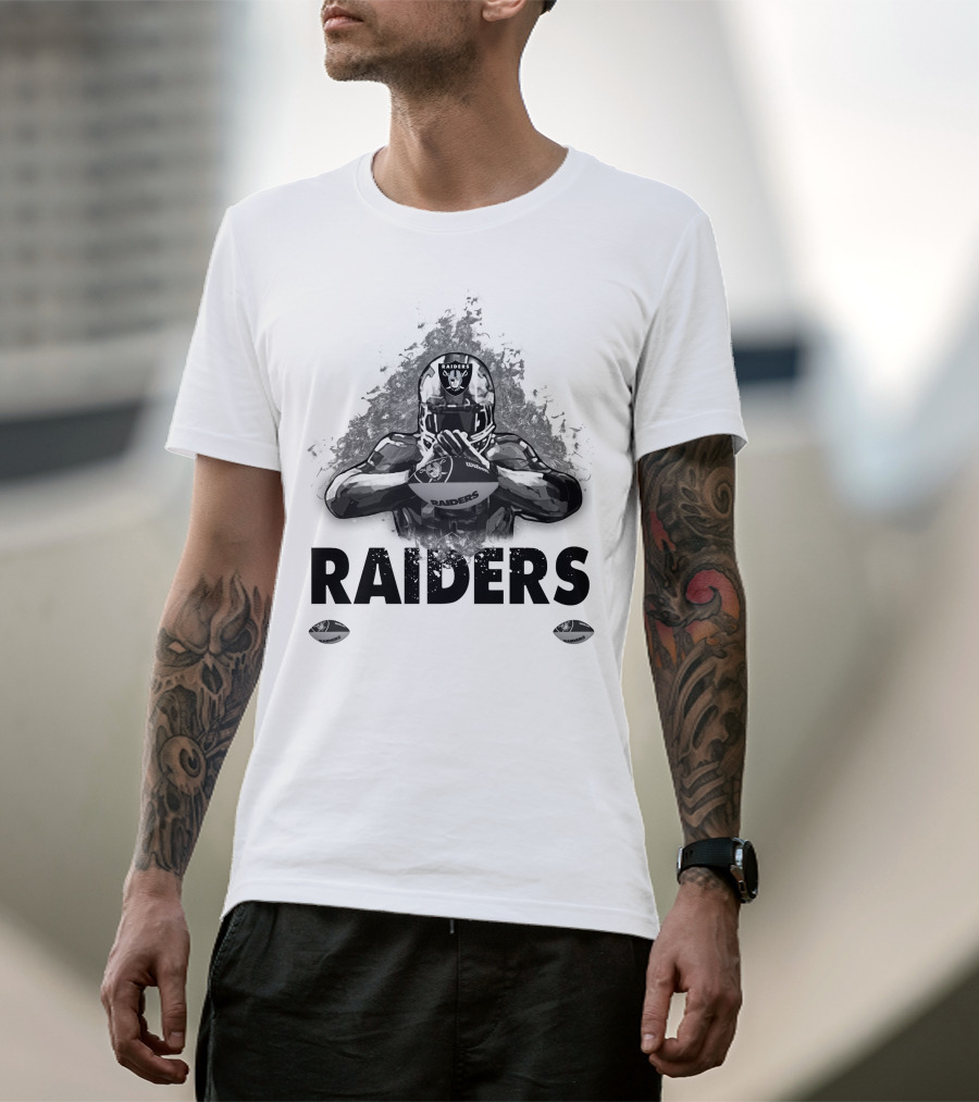 Raiders For Life Football Player Emblem T-Shirt