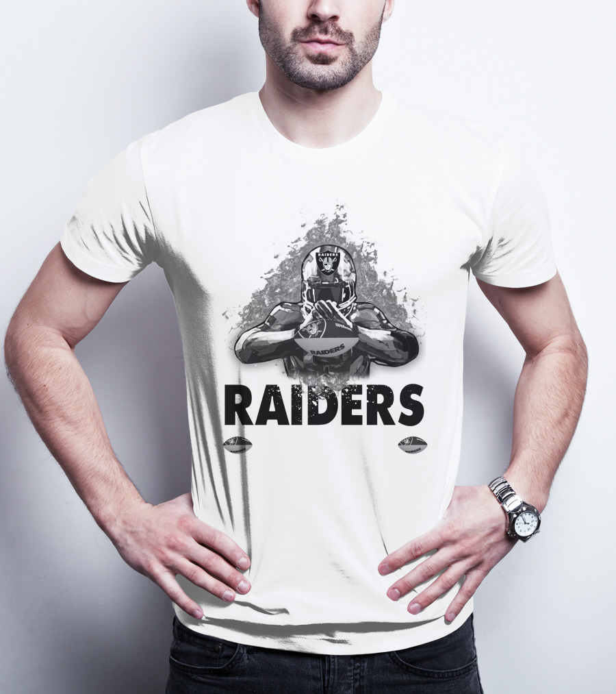 Raiders For Life Football Player Emblem T-Shirt