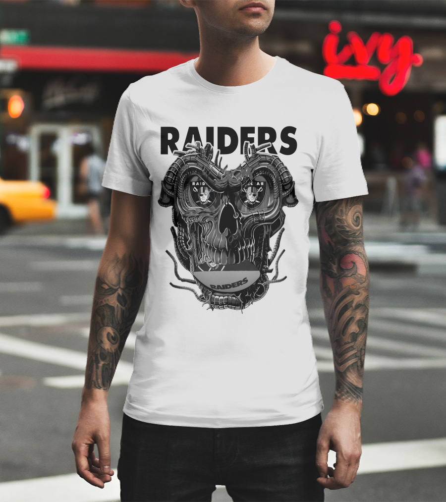 Raiders Dragonskull Football Faceplate T-Shirt