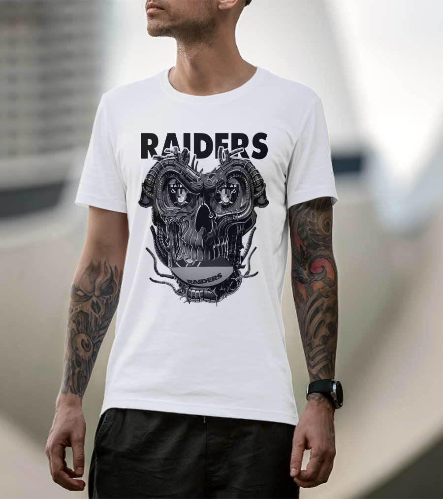 Raiders Dragonskull Football Faceplate T-Shirt