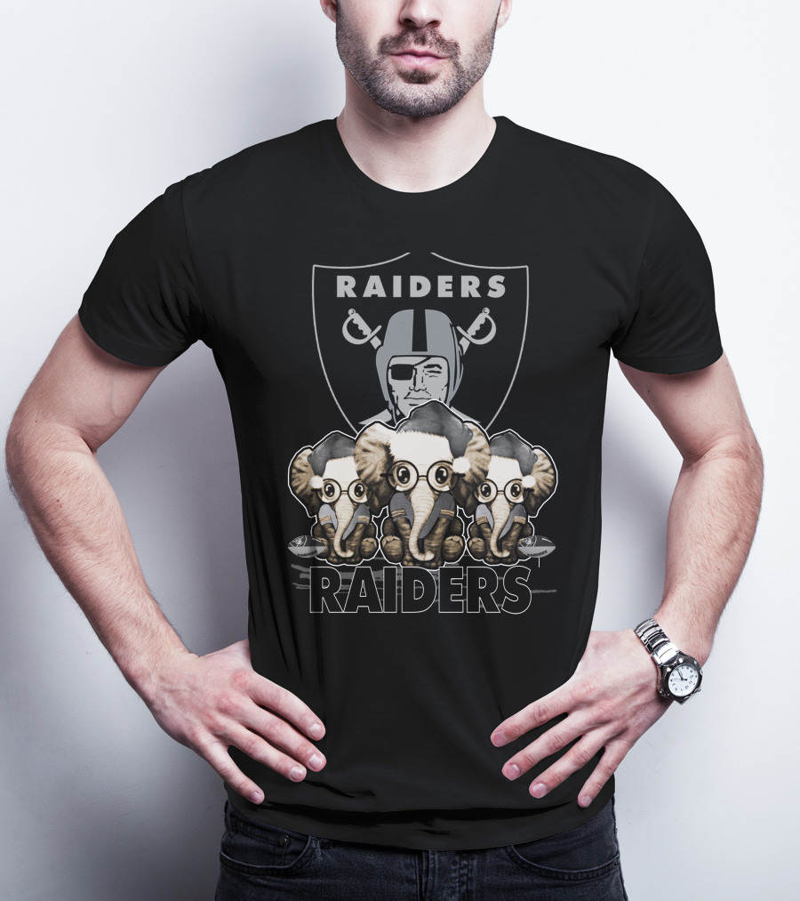 Elephan Xmas Raiders Football Fan T-Shirt
