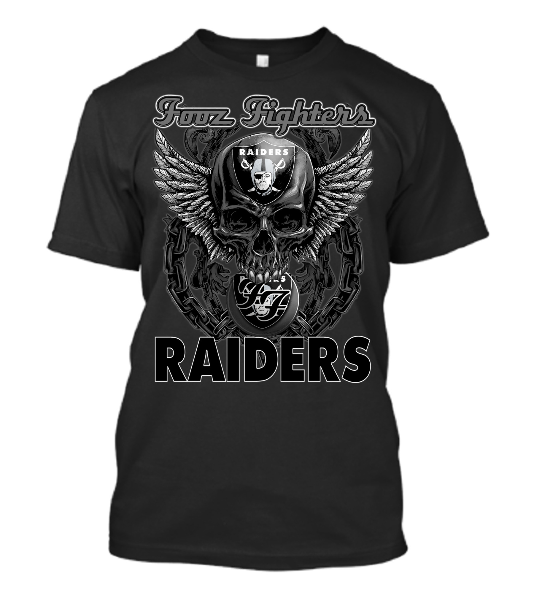 Foo Fighters Raiders Skull With Wings T-Shirt