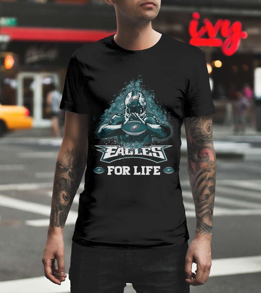 Eagles For Life Philadelphia Football Helmet Rugby T-Shirt