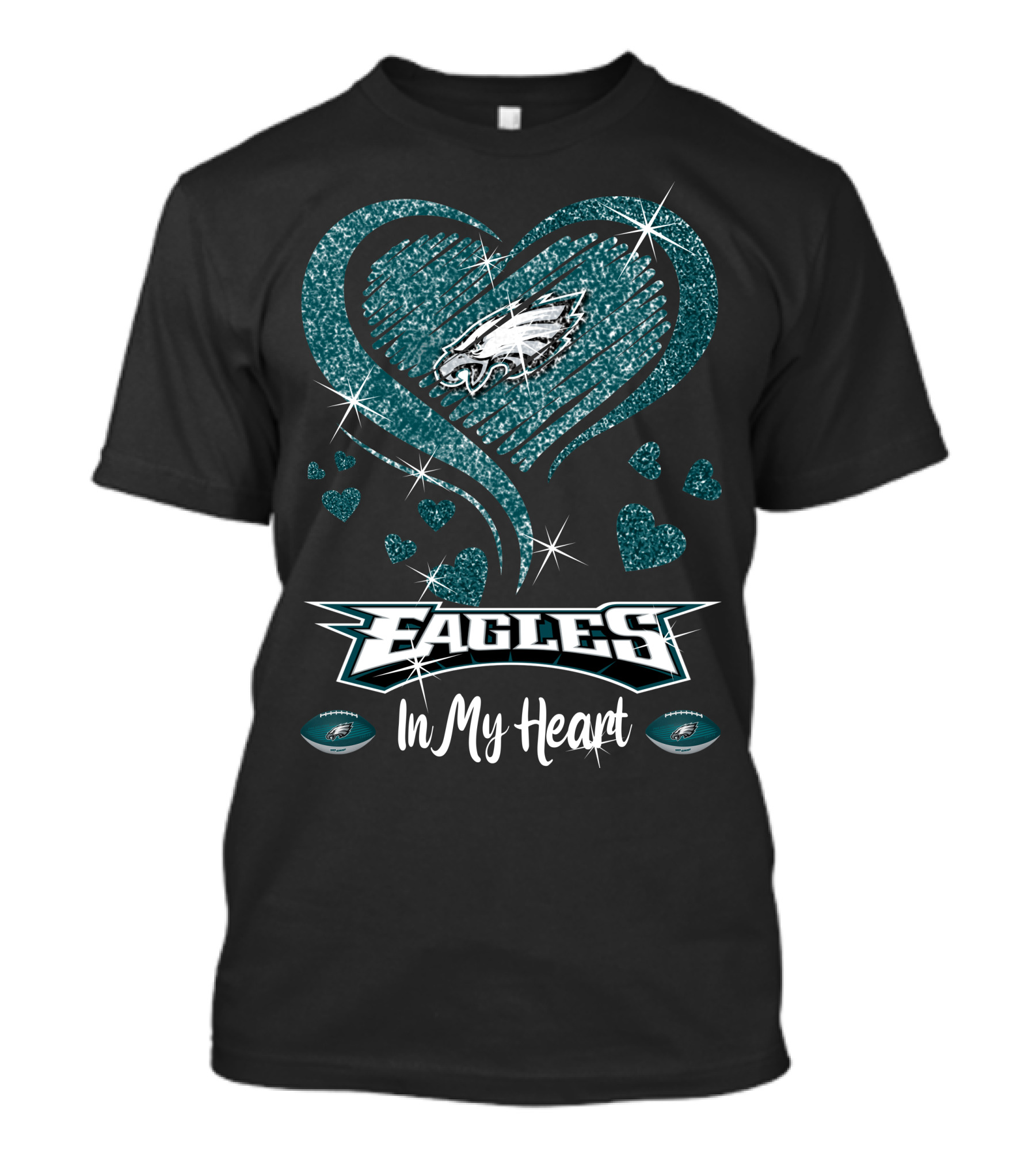 Philadelphia Eagles Heart Sparkle T-Shirt