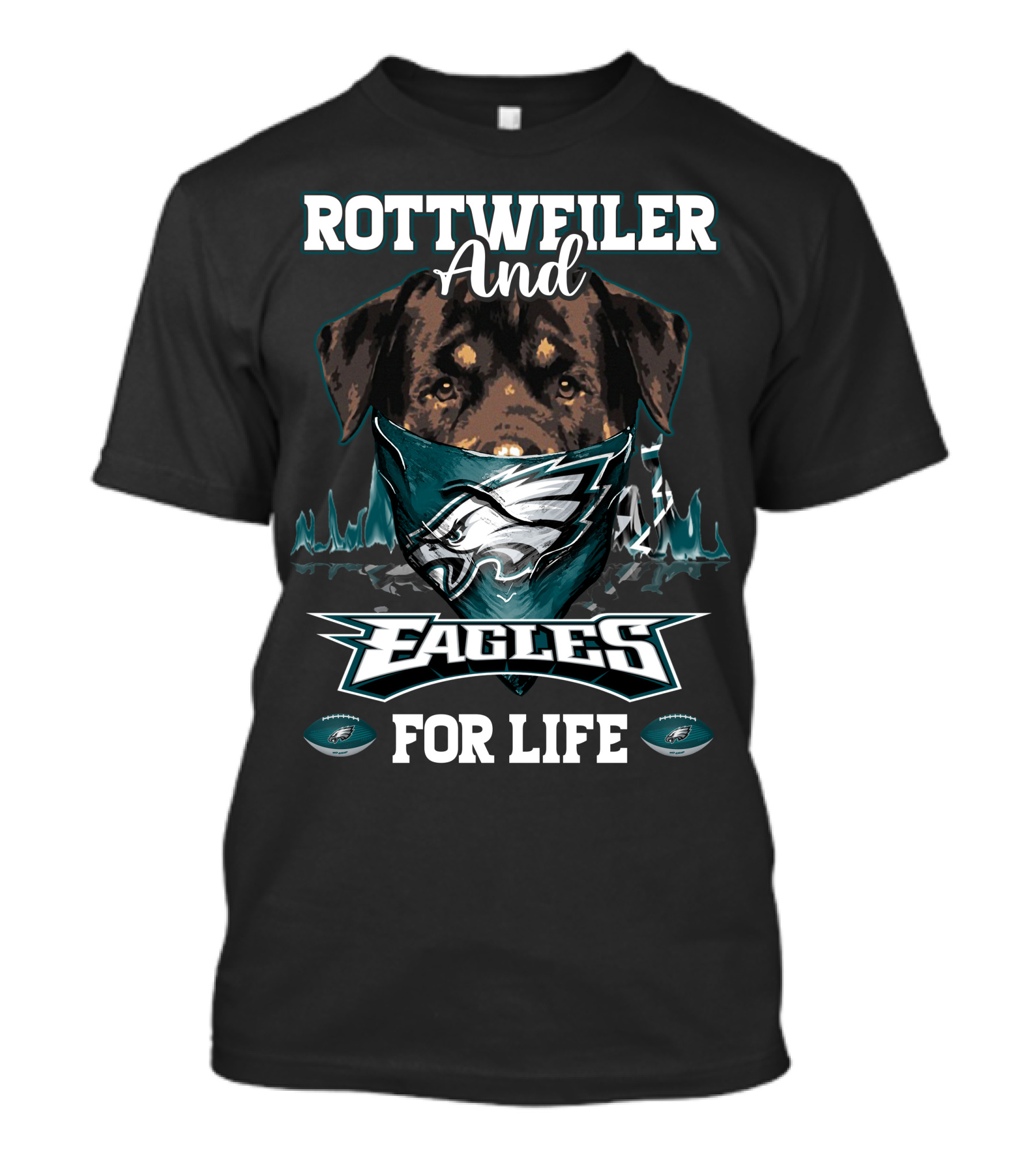 Rottweiler And Eagles For Life T-Shirt