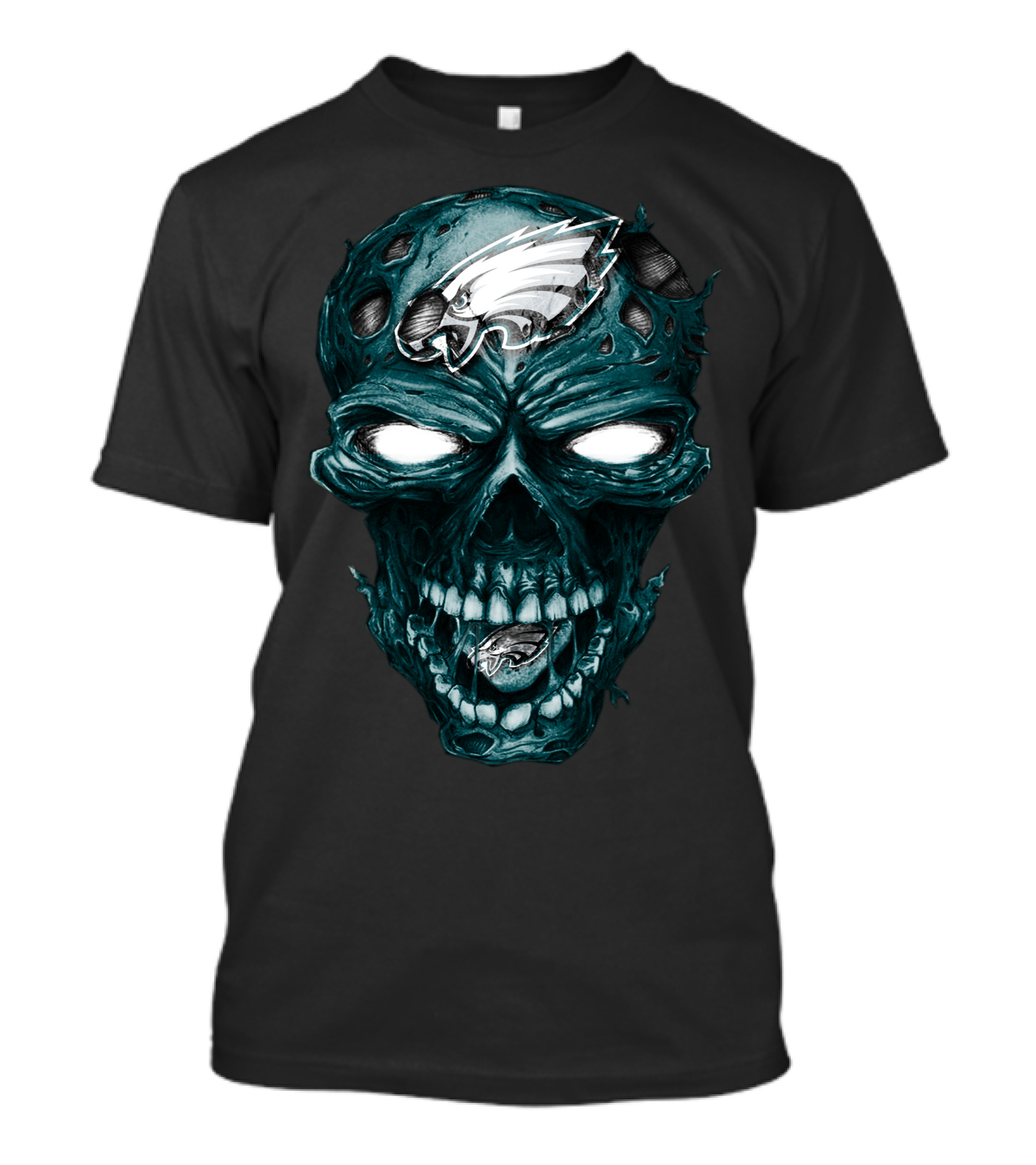 Skull V2 Philadelphia Eagles Zombie Face T-Shirt