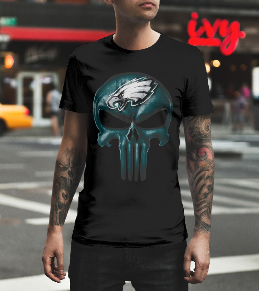 Philadelphia Eagles Skull V3 T-Shirt