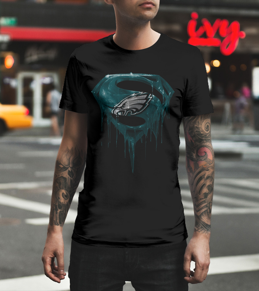 Philadelphia Eagles Superman Dripping T-Shirt