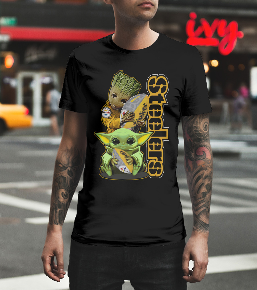 Grzd Steelers Baby Alien Groot Football T-Shirt