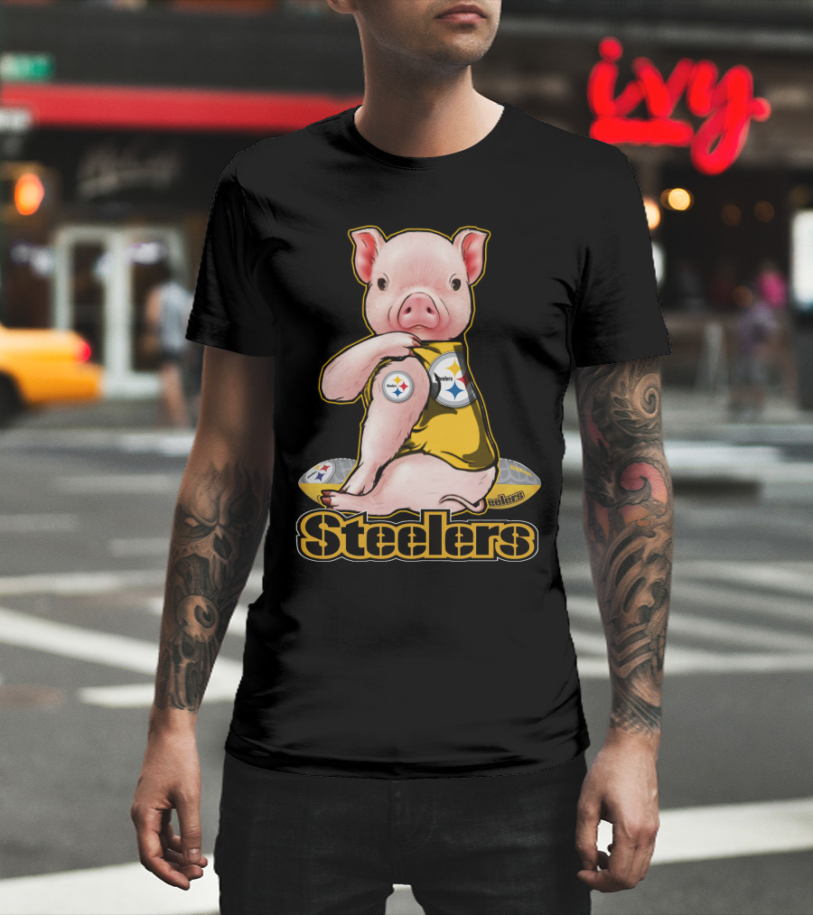 Steelers Pig With Football T-Shirt