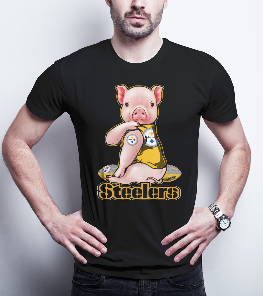 Steelers Pig With Football T-Shirt