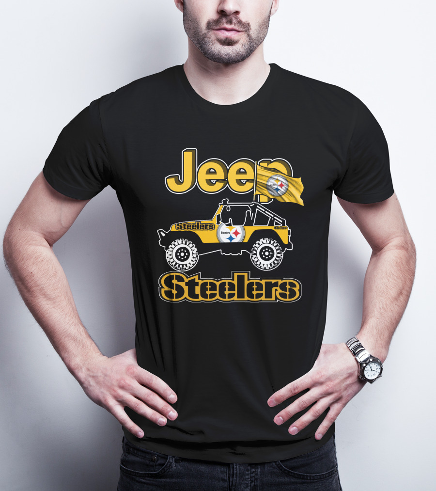 Jeep Pittsburgh Steelers Off-Road Adventure With Team Flag T-Shirt