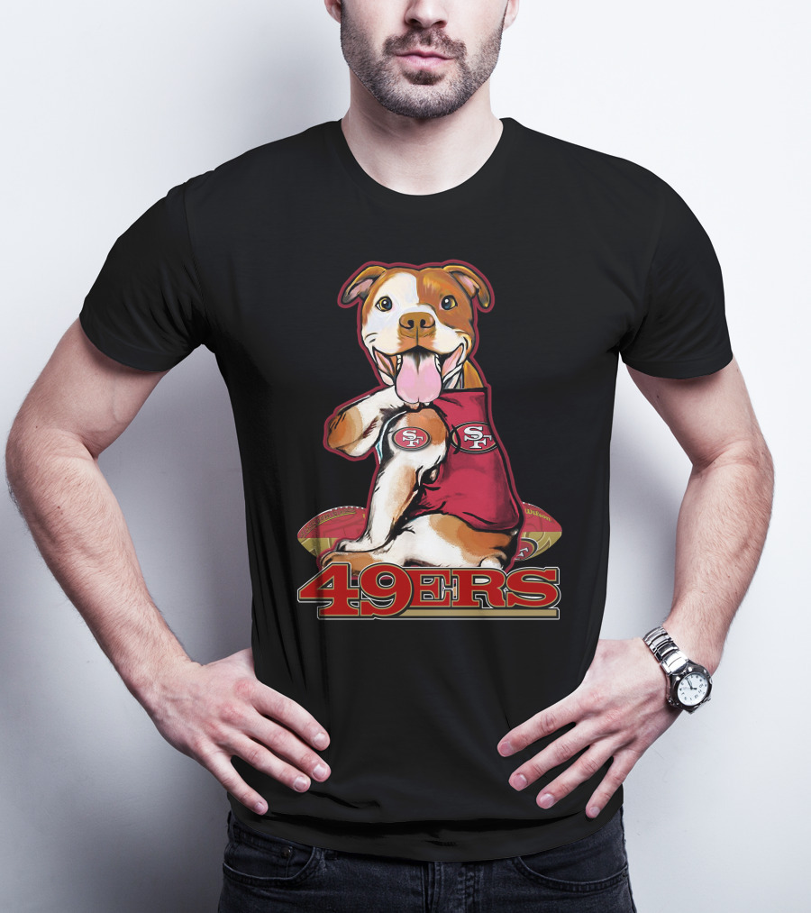 Pitbull Mascot San Francisco 49ers Football 49Ers T-Shirt