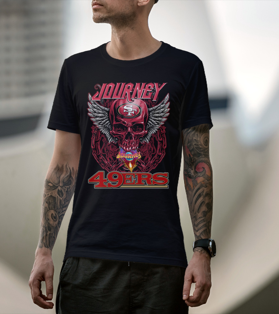 Journey San Francisco 49ers Skull And Wings T-Shirt