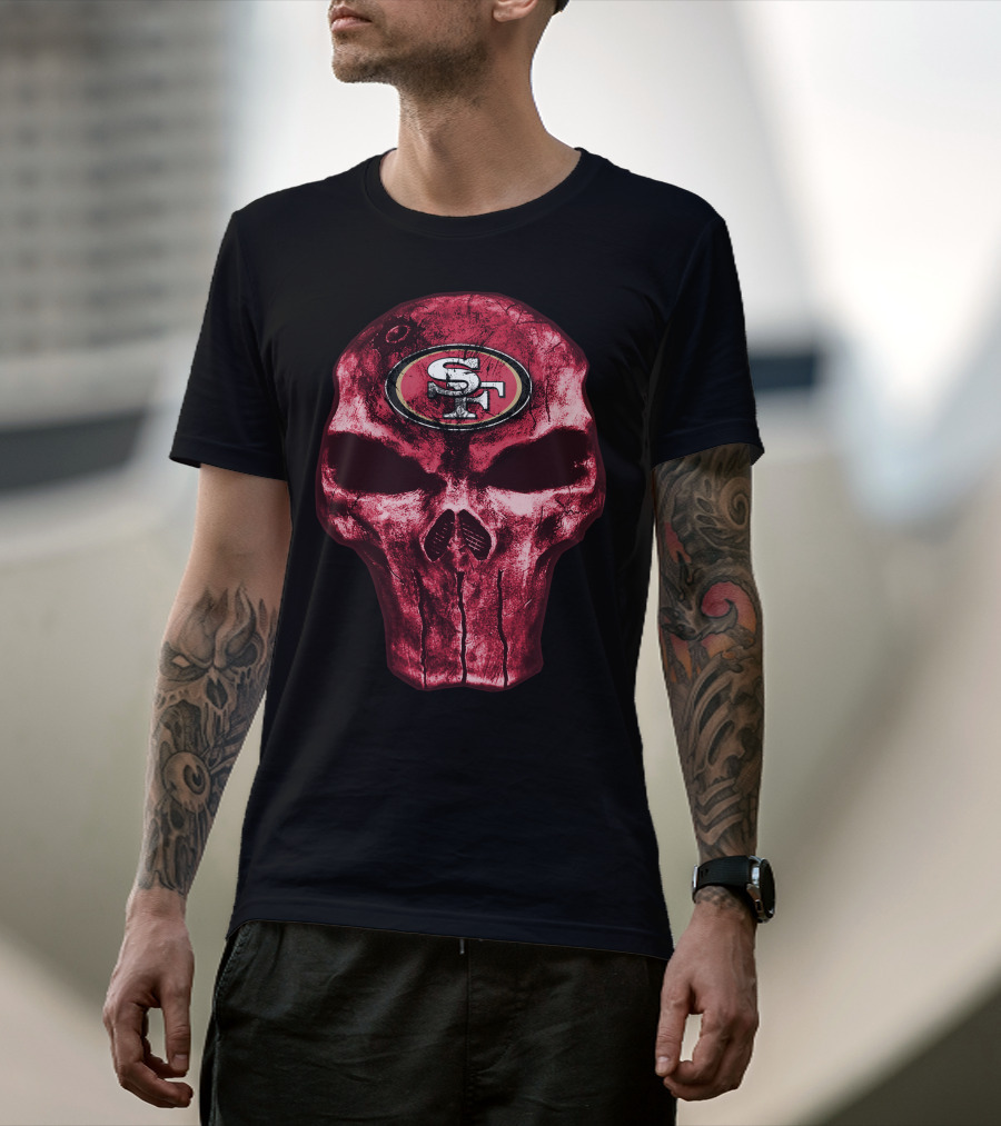 Skull V4 San Francisco 49ers SF T-Shirt