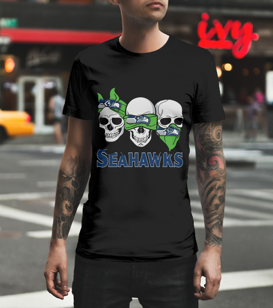 Seahawks Skulls Trio Bandana T-Shirt