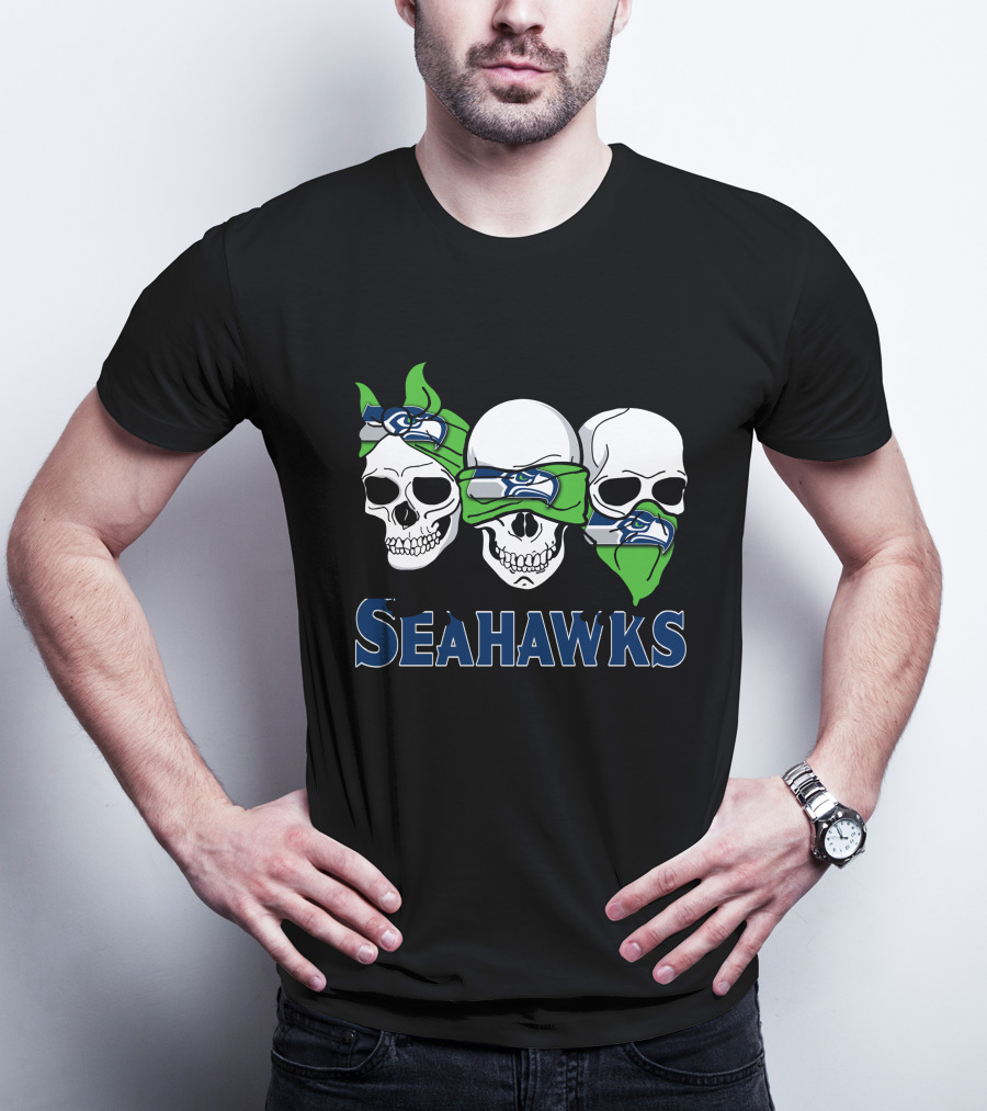 Seahawks Skulls Trio Bandana T-Shirt