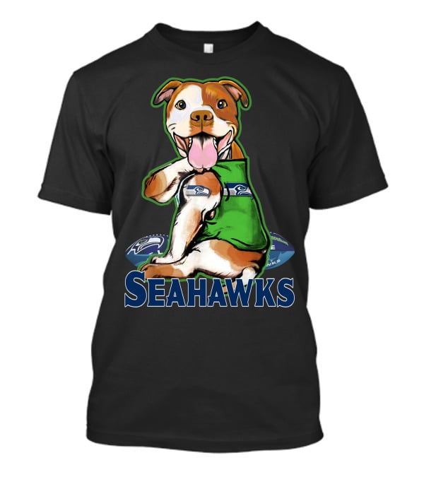 Pittbull Seattle Seahawks Fan Dog T-Shirt