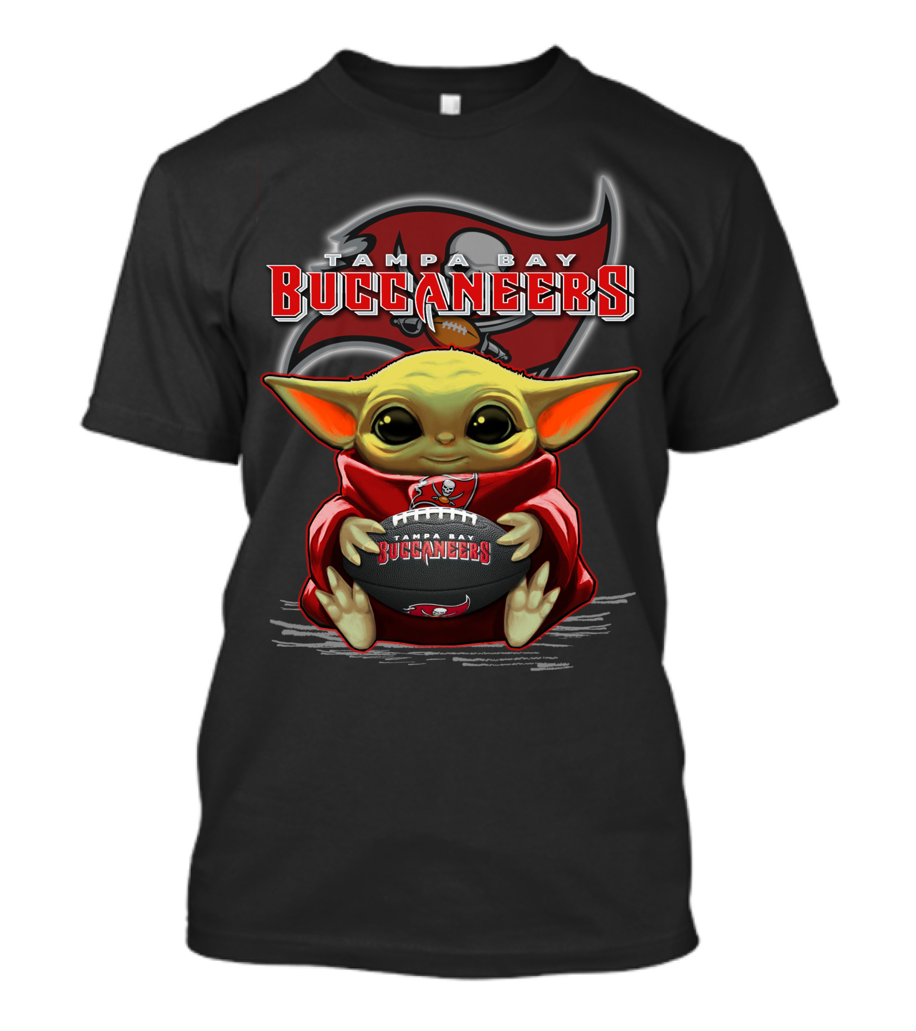Tampa Bay Buccaneers Yoda Holding Football T-Shirt