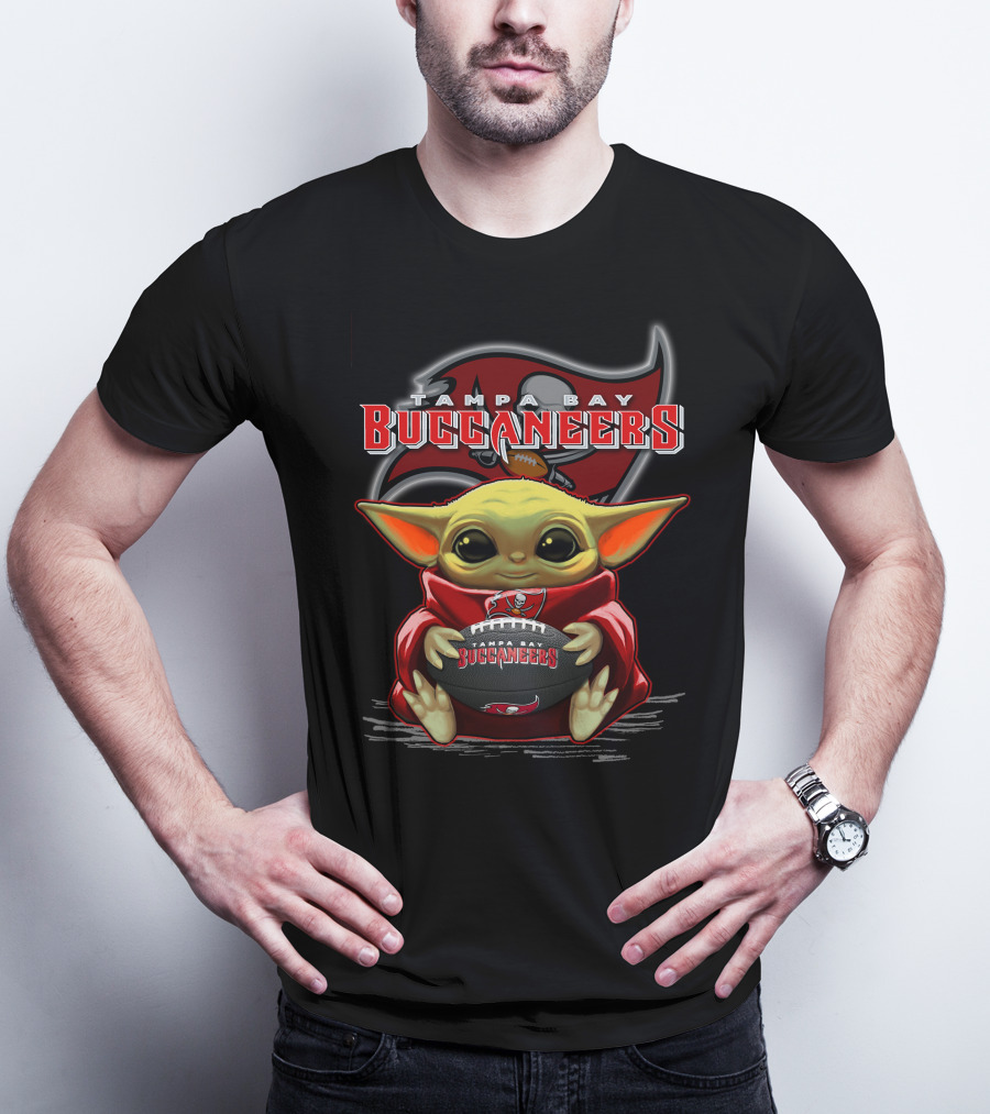 Tampa Bay Buccaneers Yoda Holding Football T-Shirt