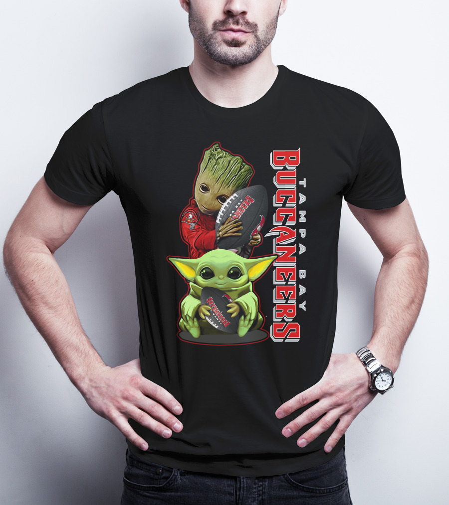 Grzd Tampa Bay Buccaneers Groot Baby Yoda Football T-Shirt