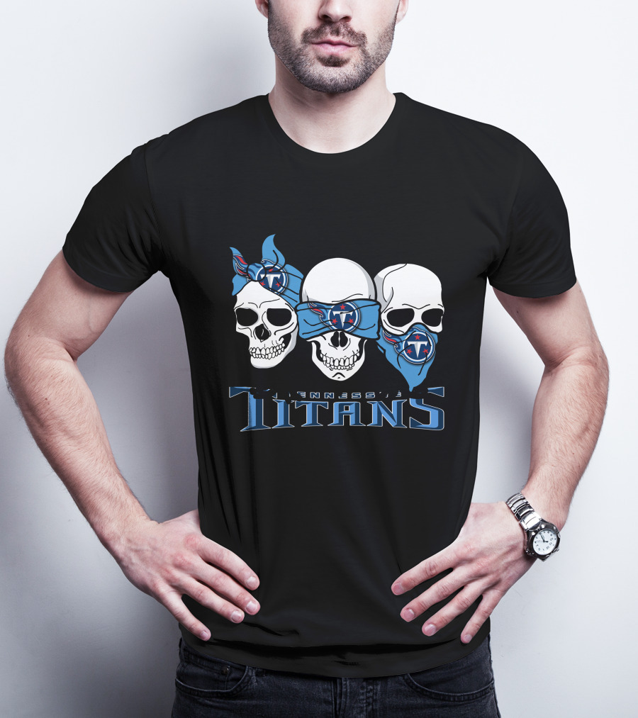 Three Skulls Tennessee Titans Bandanas T-Shirt