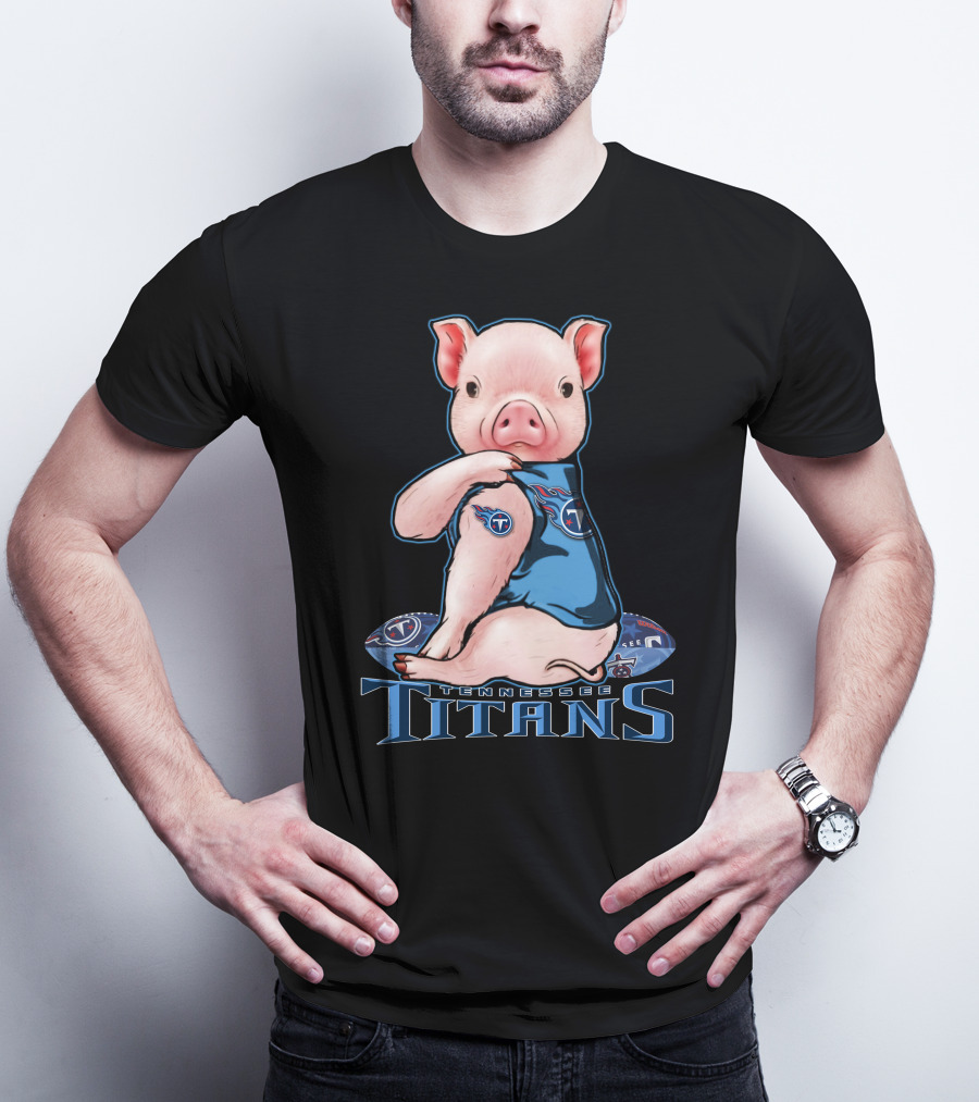 Tennessee Titans Pig Wearing Team Jersey T-Shirt