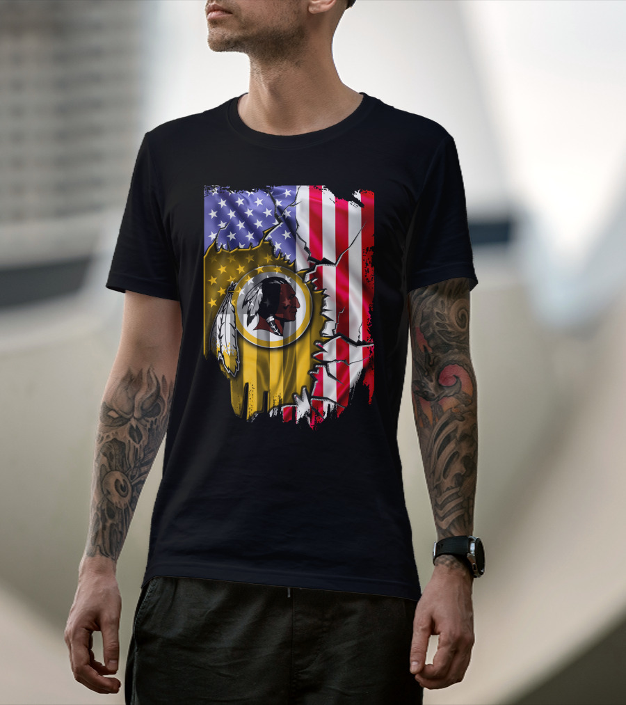 Flag V2 Washington Redskins American Flag Vintage T-Shirt