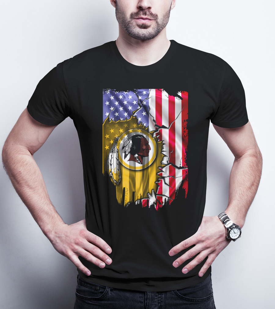 Flag V2 Washington Redskins American Flag Vintage T-Shirt