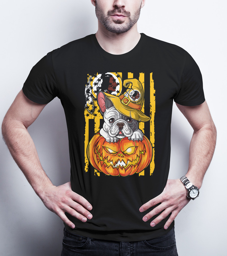 Hlw Washington Redskins Bulldog Halloween Pumpkin T-Shirt