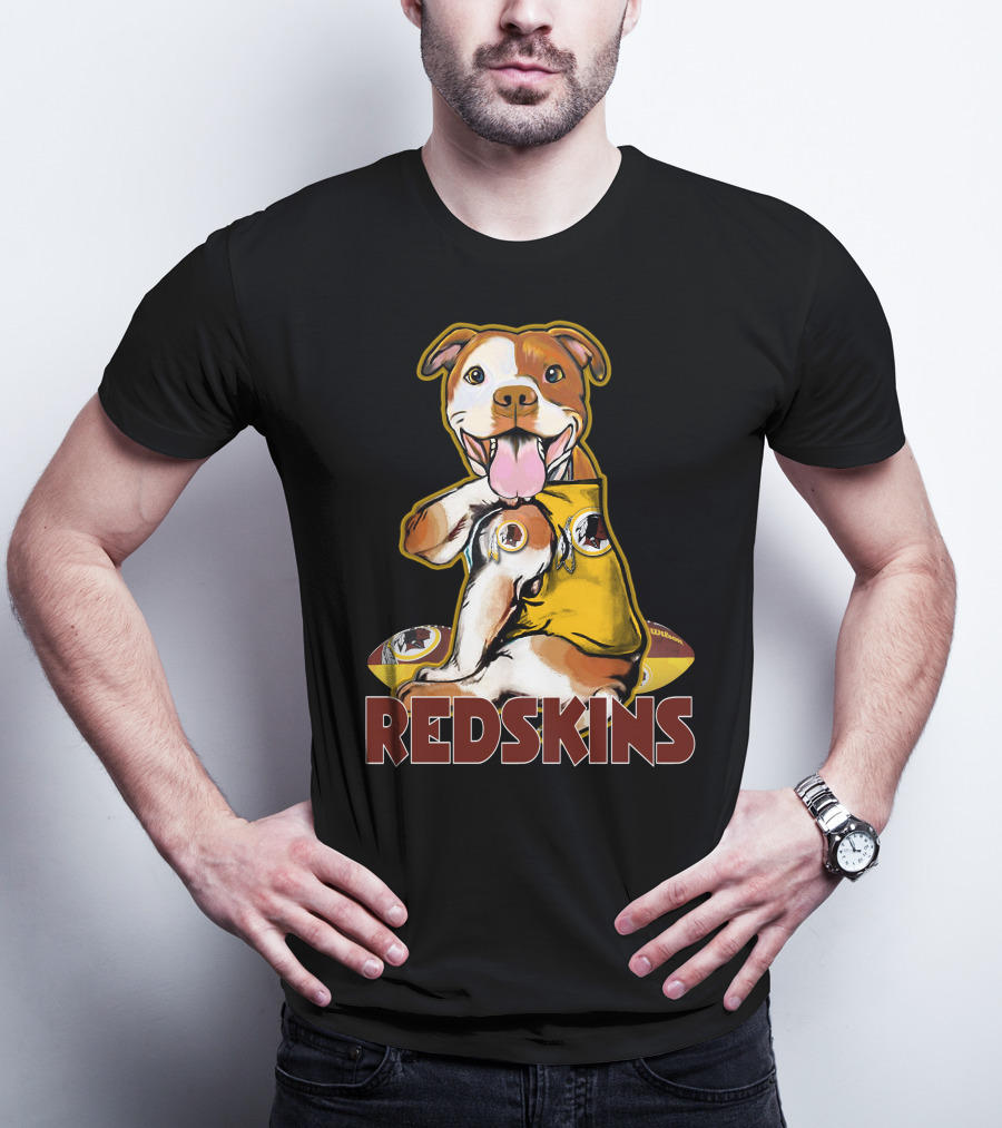 Pitbull Redskins Football Mascot T-Shirt